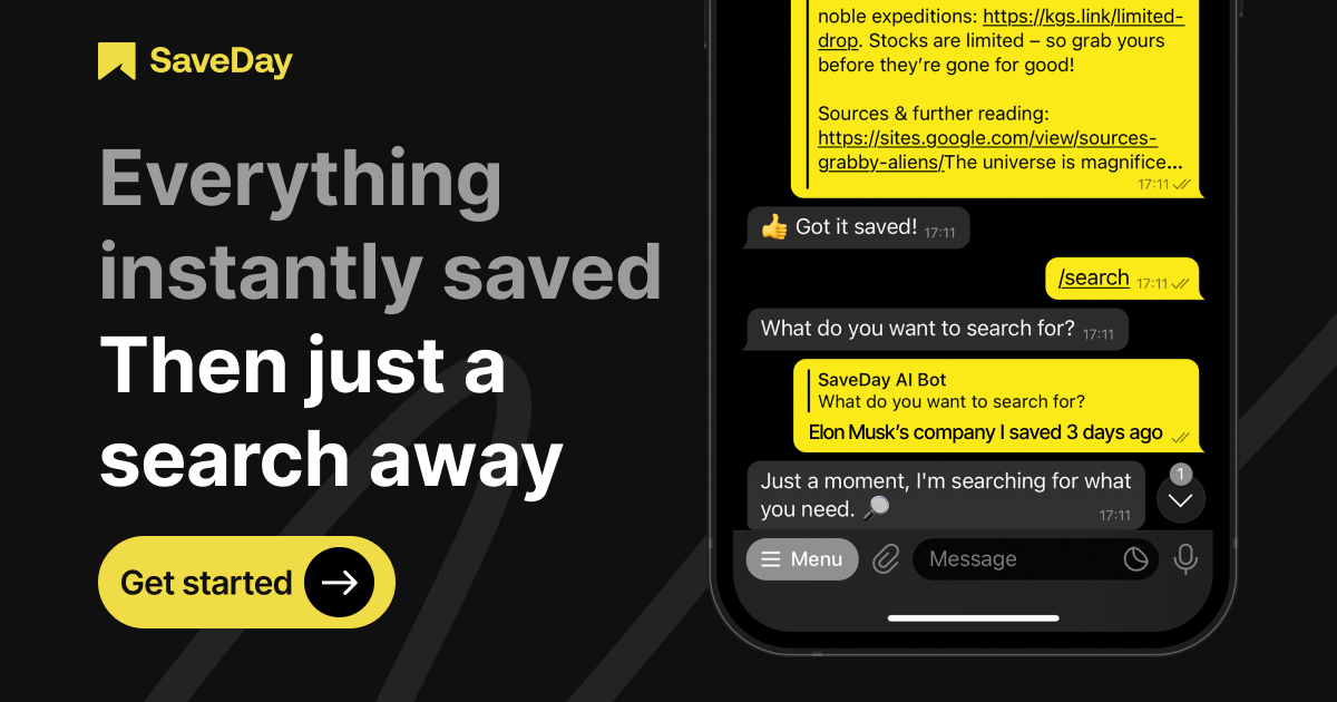 SaveDay - Telegram Bookmarking Bot